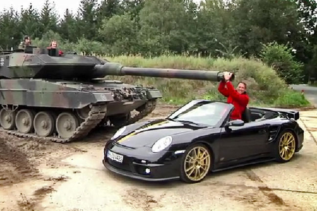 Video: Porsche 9ff vs. Leopard 2 tank - autobild.de