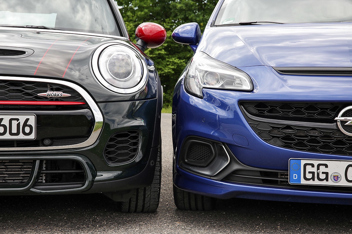 Mini John Cooper Works gegen Opel Corsa OPC: Vergleich - AUTO BILD
