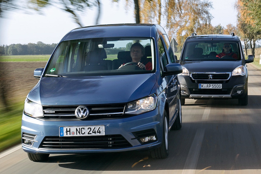 Familienfreunde: Peugeot Partner und VW Caddy im Test - AUTO BILD