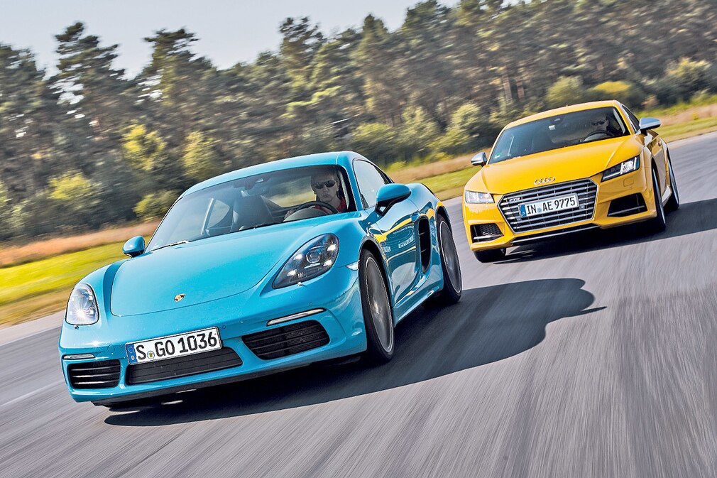 Sportler im Duell: Audi TTS gegen Porsche 718 Cayman - AUTO BILD