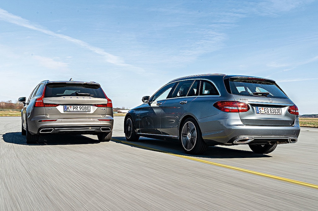 Mercedes C-Klasse T vs. Volvo V60: Hybrid-Kombis im Test - AUTO BILD