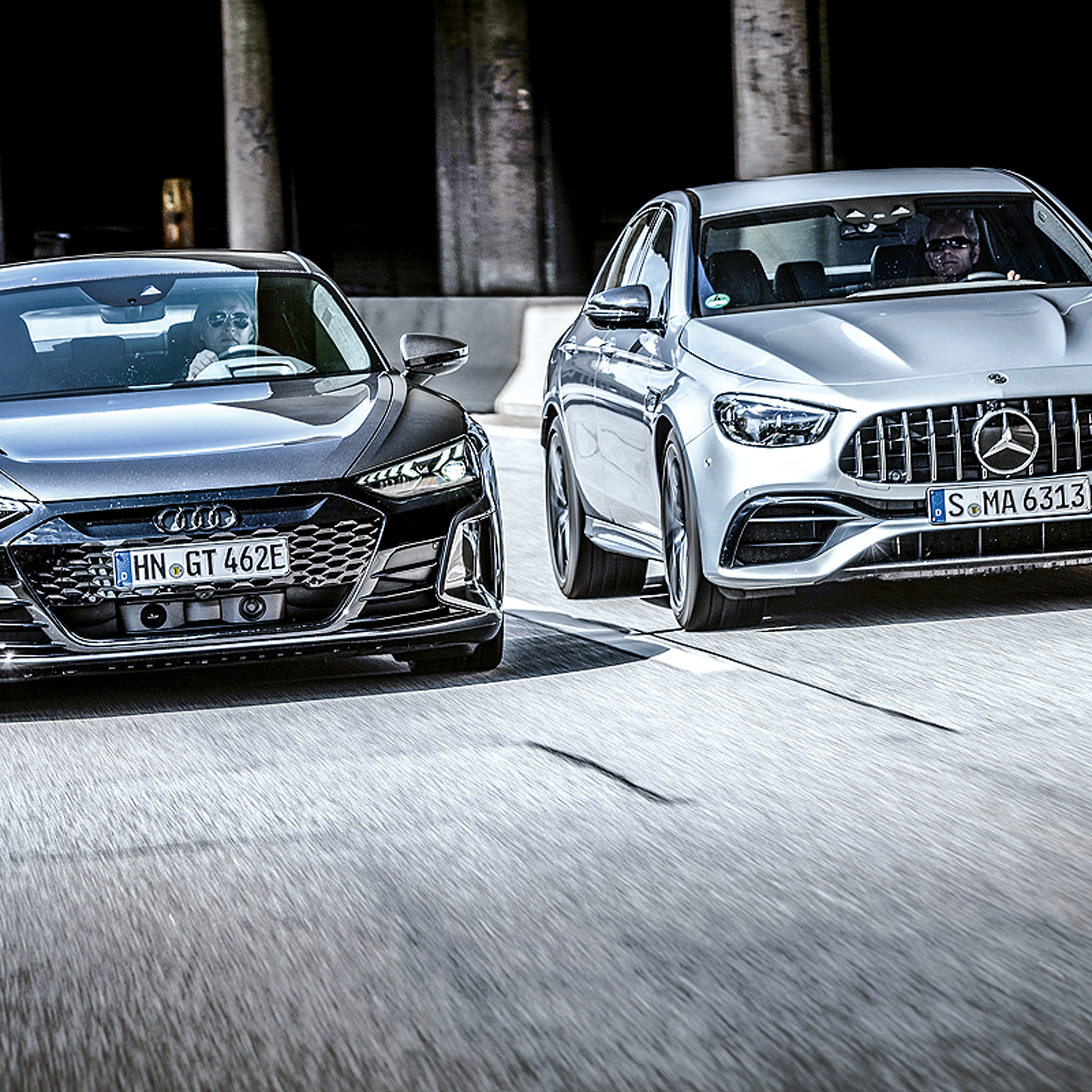 Audi RS e tron GT vs. Mercedes AMG E 63 S Test AUTO BILD