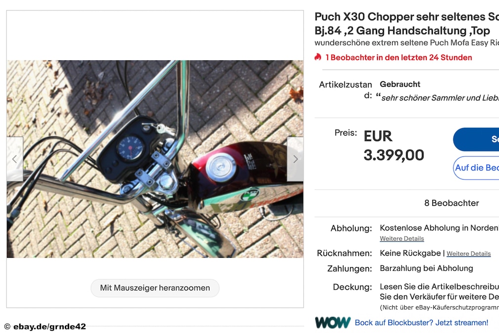 Puch X30 Chopper: Seltenes Mofa aus 1984 bei eBay zu kaufen - AUTO BILD