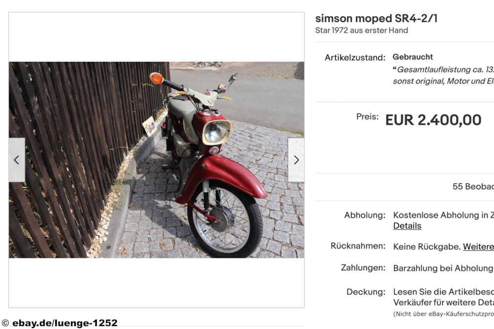 Simson Star SR 4-2/1 bei eBay - AUTO BILD