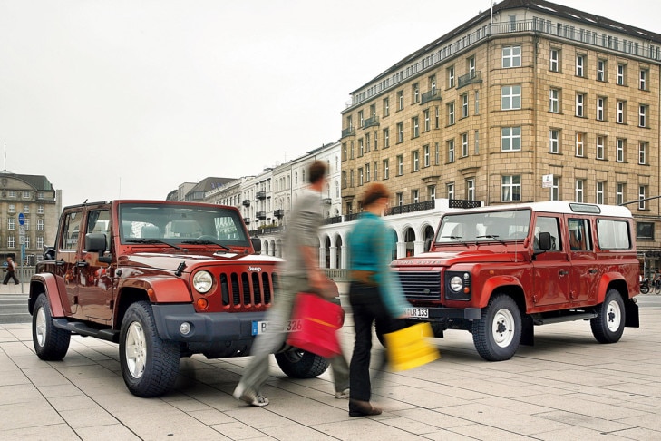 Test Jeep Wrangler/Land Rover Defender - AUTO BILD