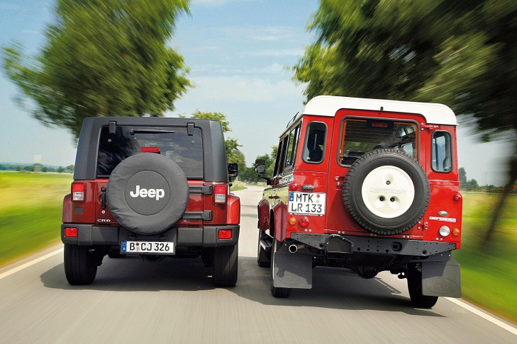 Test Jeep Wrangler/Land Rover Defender - AUTO BILD