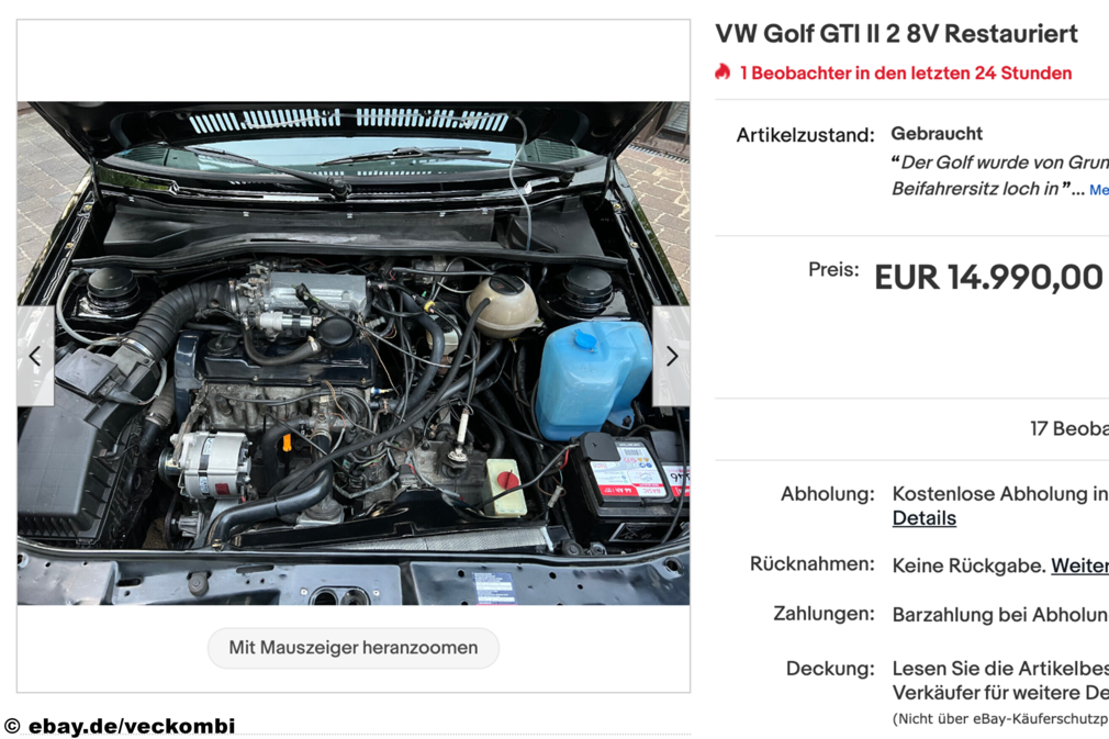 VW Golf 2 GTI 8V bei eBay: restaurierten Kompakt-Sportler kaufen - AUTO BILD KLASSIK