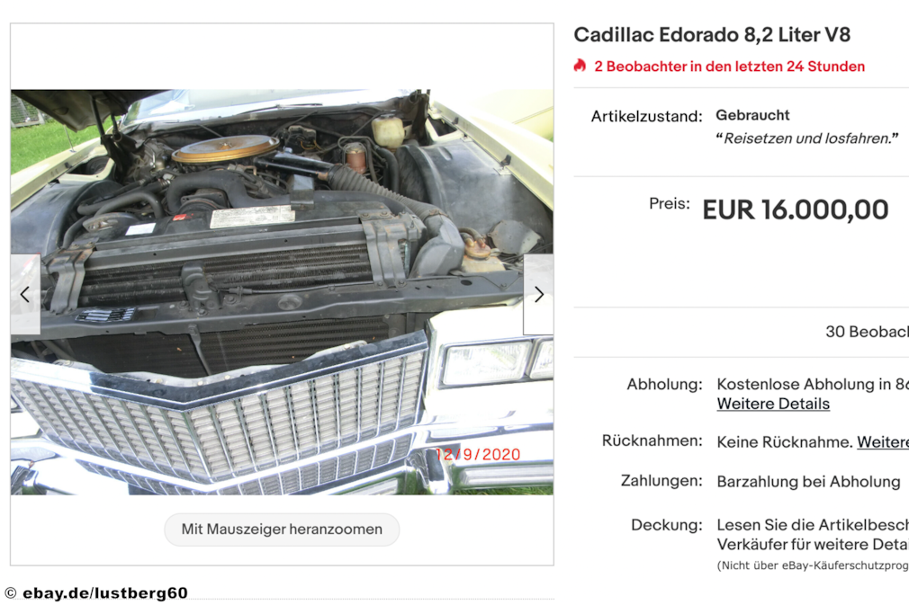 Cadillac Eldorado V8 bei eBay - AUTO BILD KLASSIK
