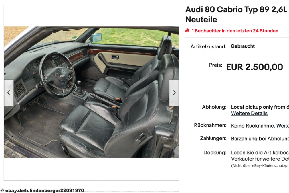 Audi Cabriolet V6 bei eBay - AUTO BILD KLASSIK