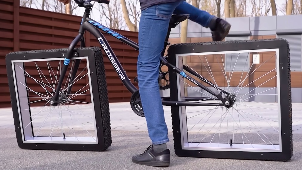Youtuber bauen kurioses Viereck-Fahrrad - AUTO BILD
