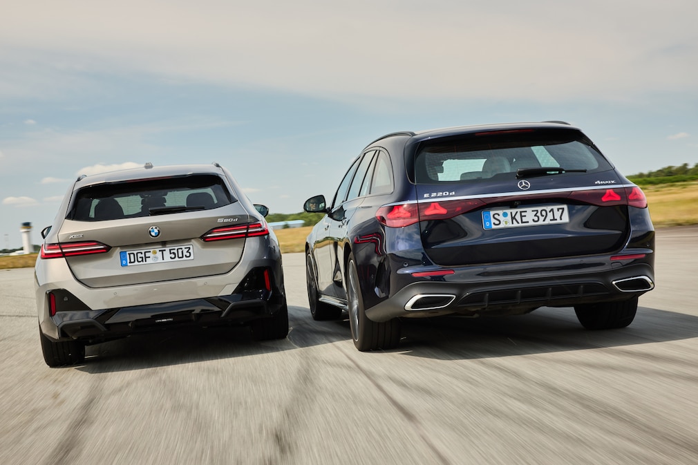 BMW 520d xDrive Touring, Mercedes E 220 d 4Matic T: Test - AUTO BILD