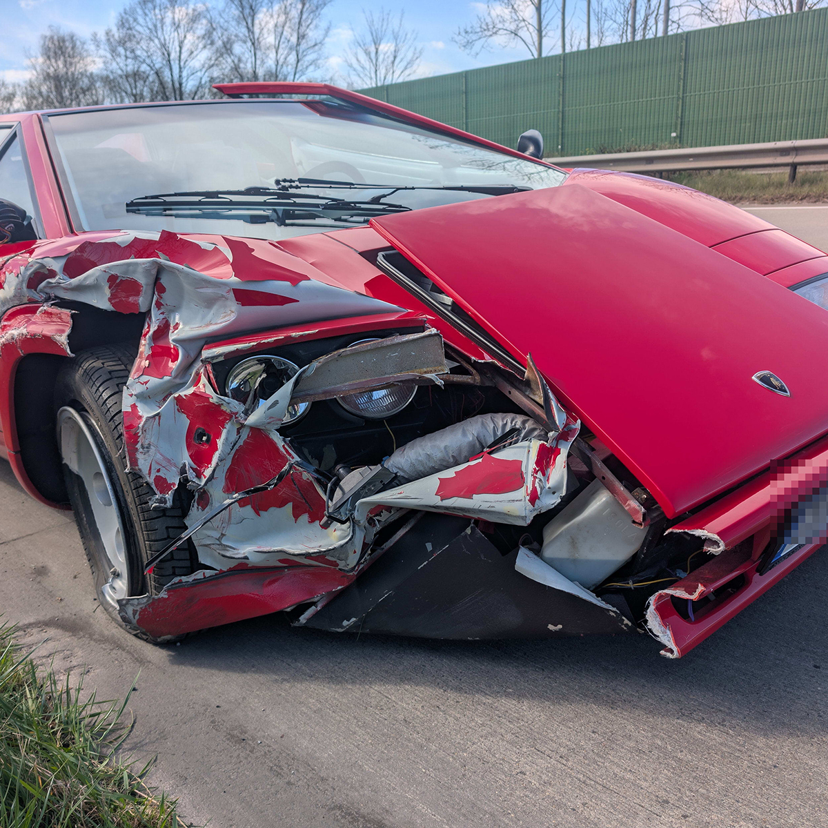 Lamborghini Politieauto Crash