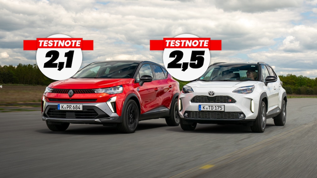 Renault Captur vs. Toyota Yaris Cross: Vollhybride im Test - AUTO BILD