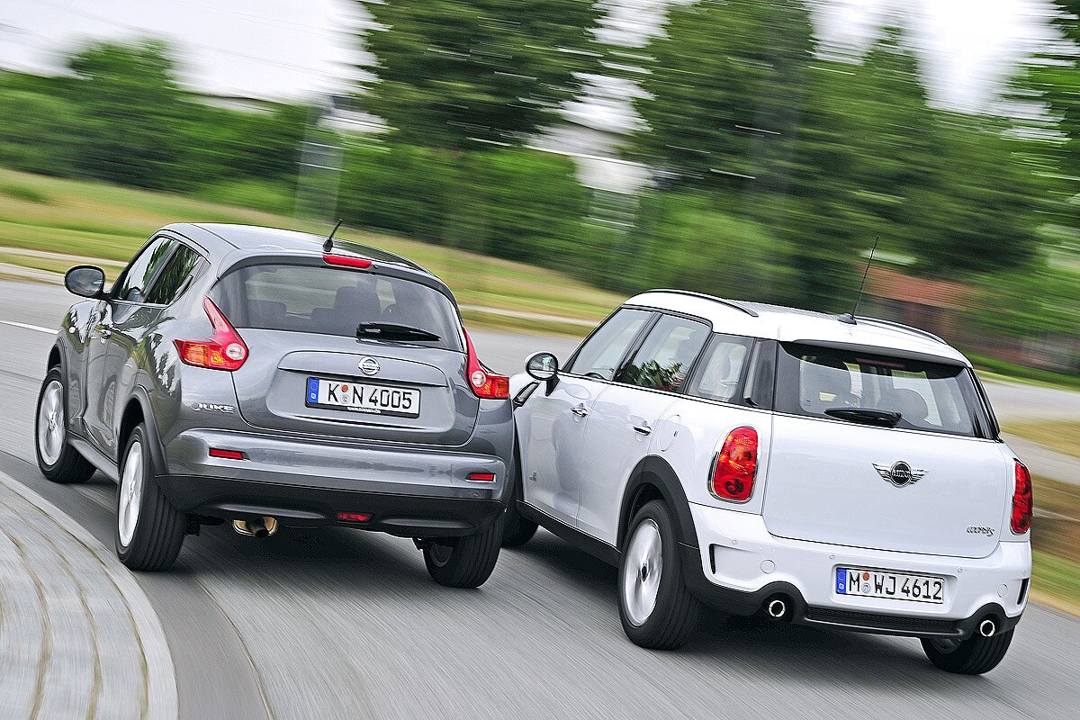 Mini Countryman gegen Nissan Juke: Erster Vergleich der Mini-SUV - AUTO ...