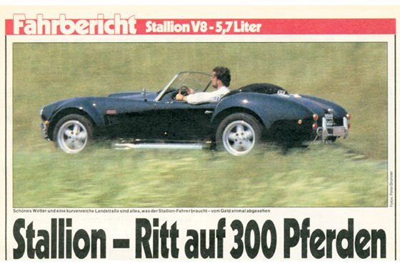 Fahrbericht Stallion V8 - 5,7 Liter: AUTO BILD-Archiv-Artikel 49/1986 ...
