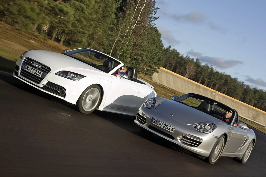 Vergleichstest im VW-Konzern: Audi TTS Roadster gegen Porsche Boxster ...