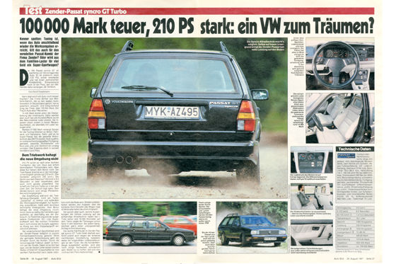 Zender-Passat syncro GT Turbo: AUTO BILD Archiv-Artikel 35/1987 - AUTO ...